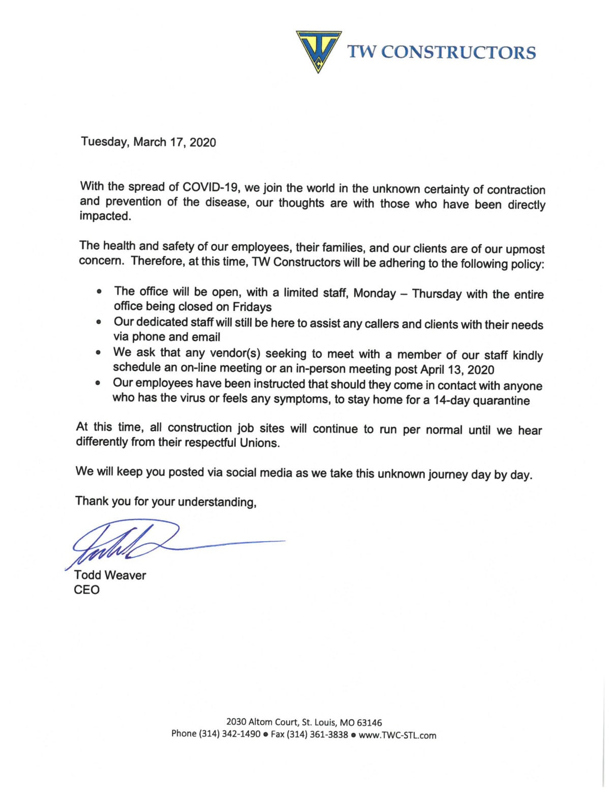 TW Constructors | Full-Service General Contractor | MBE Certified